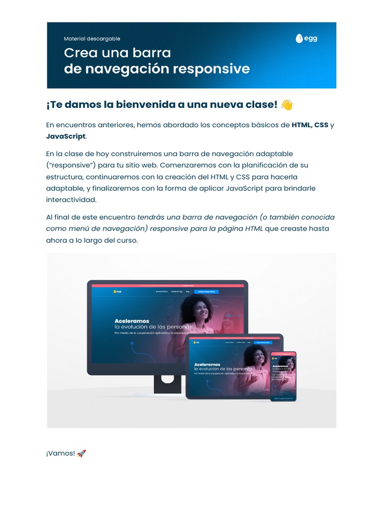 Crea Una Barra de Navegación Responsive | PDF
