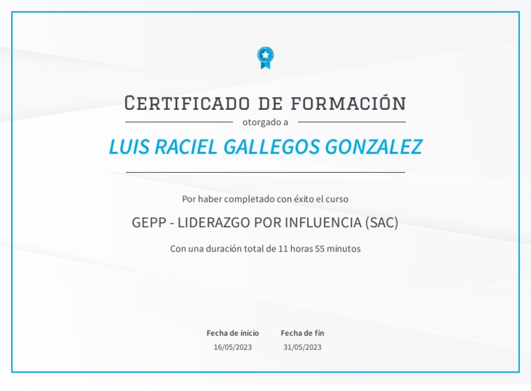 Diploma - Gepp - Liderazgo Por Influencia (Sac) | PDF
