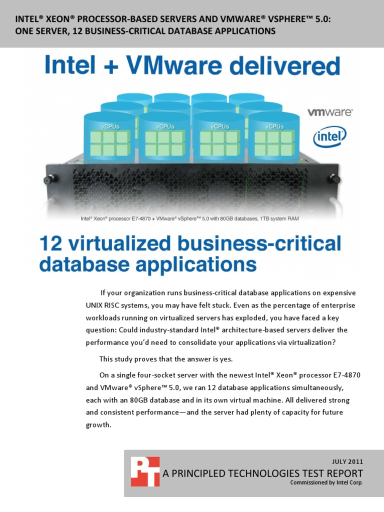Intel + VMware Delivered 12 Virtualized Business-Critical Database ...