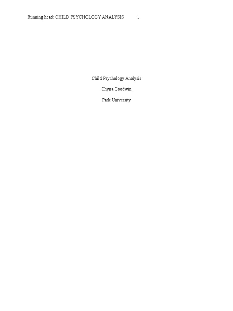 Child Psychology Research Paper | PDF | Developmental Psychology | Emotions