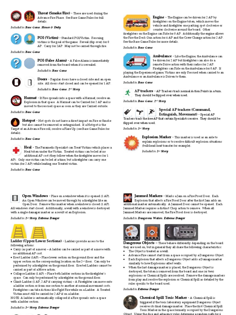 Flash Point Token Reference v1.2 | PDF | Firefighter | Ambulance