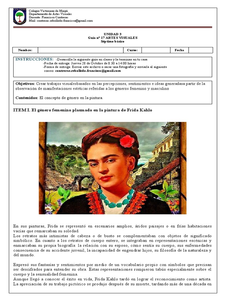 7º básico - Artes guia 17 - Artes Unidad 2 | PDF
