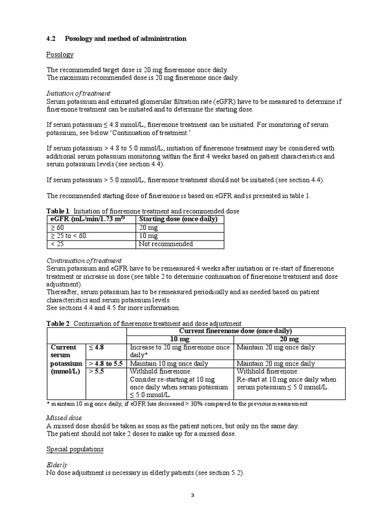 Dosing Guide Finerenone | PDF | Pharmacology | Medical Treatments