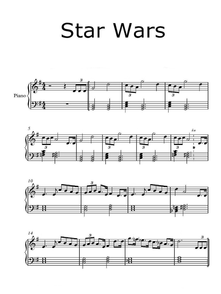 Star Wars Theme Piano Easy | PDF
