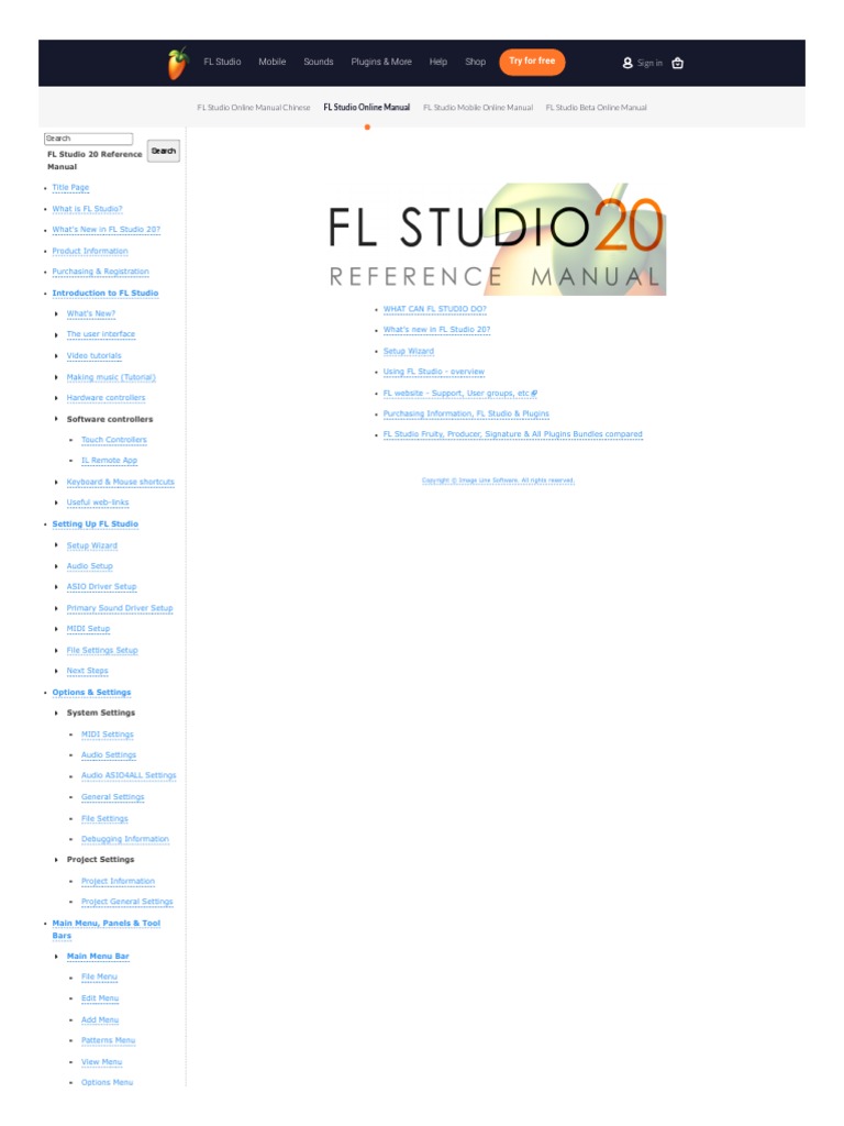 WWW Image Line Com FL Studio Learning FL Studio Online Manual | PDF ...