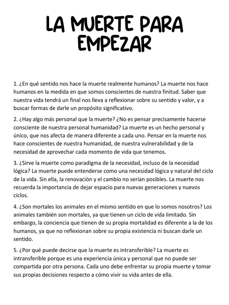 La muerte y su impacto en la humanidad | PDF | Muerte | Vida