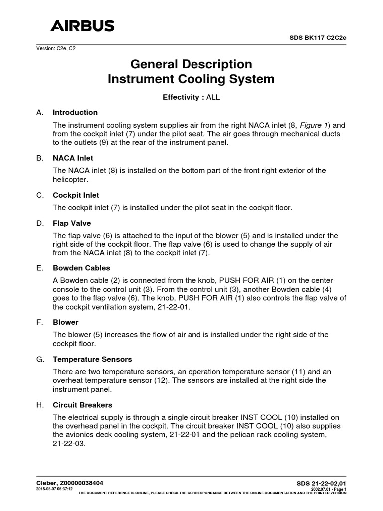 General Description Instrument Cooling System: Effectivity: ALL | PDF ...