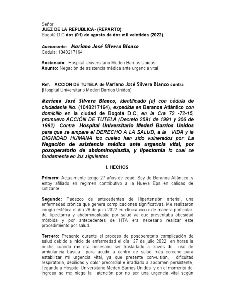 Tutela Tarea Semana 3 | PDF | Medicina CLINICA | Medicina Tutela Tarea Semana 3 | PDF | Medicina CLINICA | Medicina
