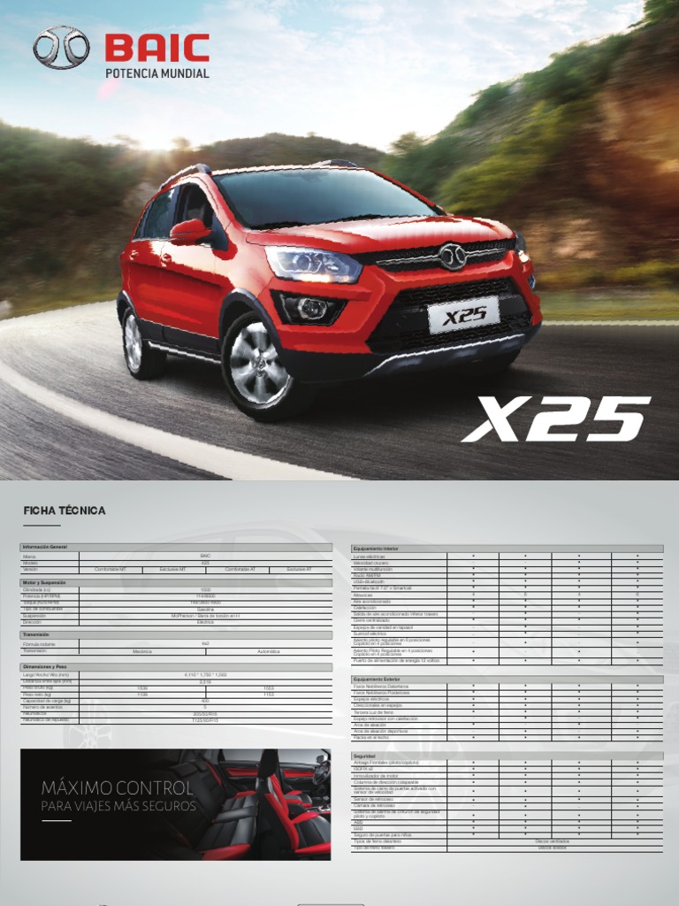 Ficha Tecnica x25 1 | PDF | Sistema de freno antibloqueo | Vehículos con tracción delantera