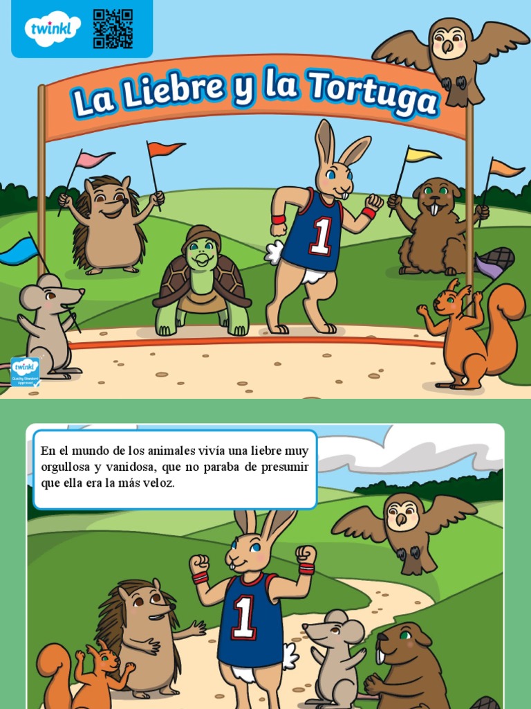 Powerpoint La Liebre y La Tortuga Fabula Ilustrada | PDF