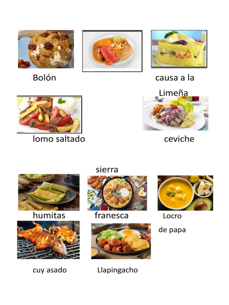 Cultural Comparison Platos tipicos - Educational Images | Picstank