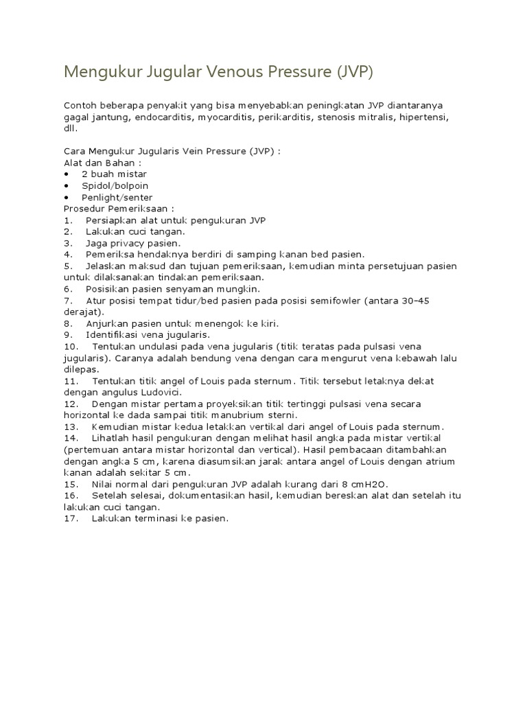 Pengukuran Jugular Venous Pressure (JVP) | PDF | Pengembangan Diri ...