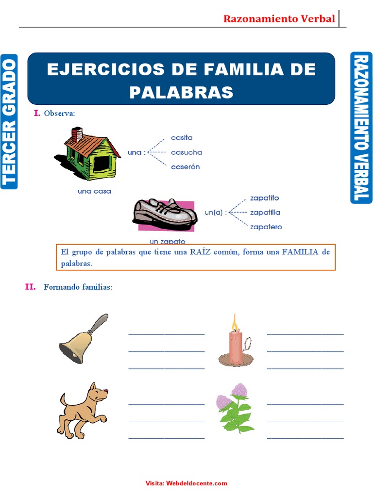 Ejercicios de Familia de Palabras para Tercer Grado de Primaria Cc7 | PDF