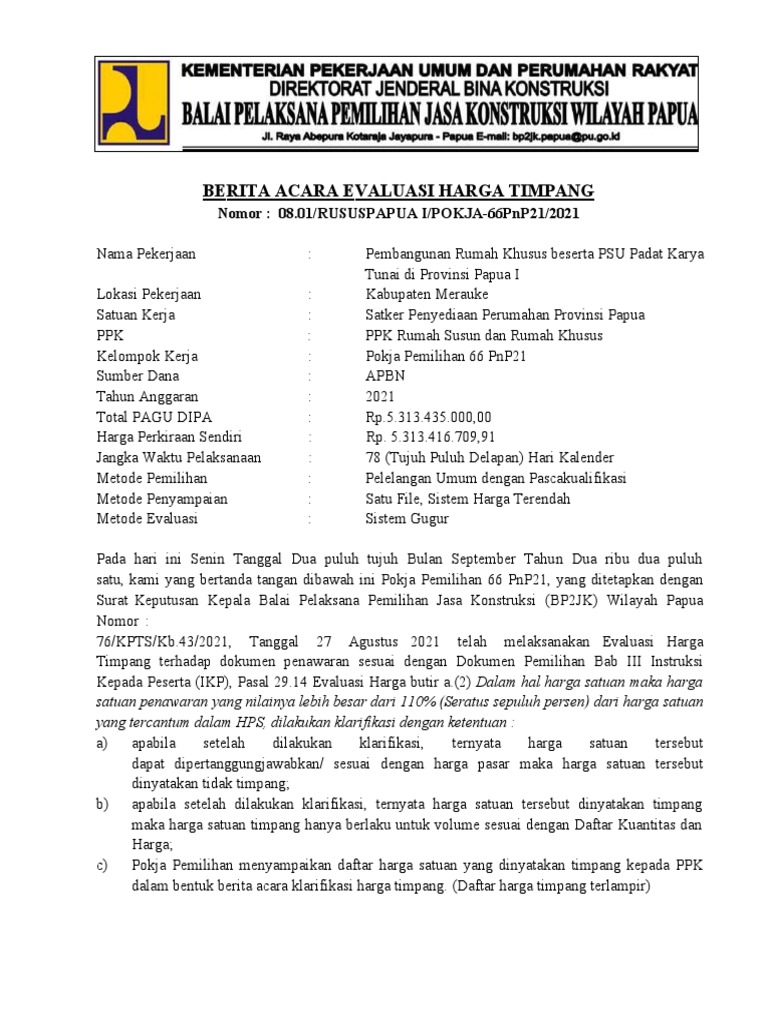 Evaluasi Harga Timpang Pembangunan Rumah | PDF