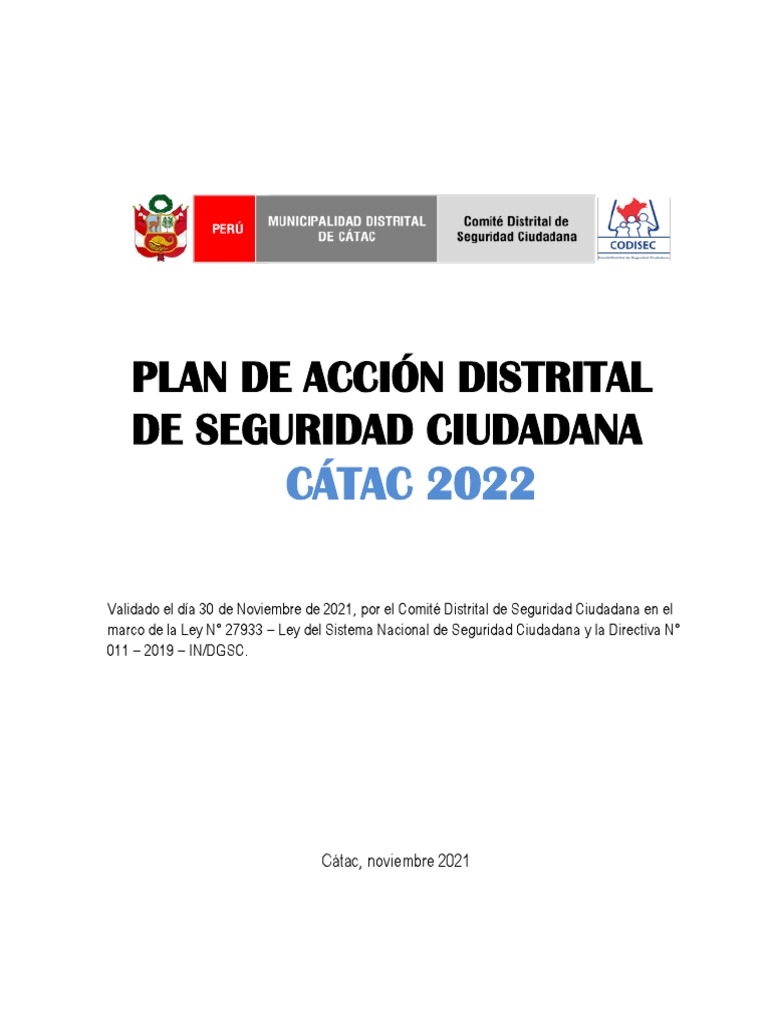 Plan de Accion 2022 - Codisec Catac PDF | PDF | La violencia contra las ...
