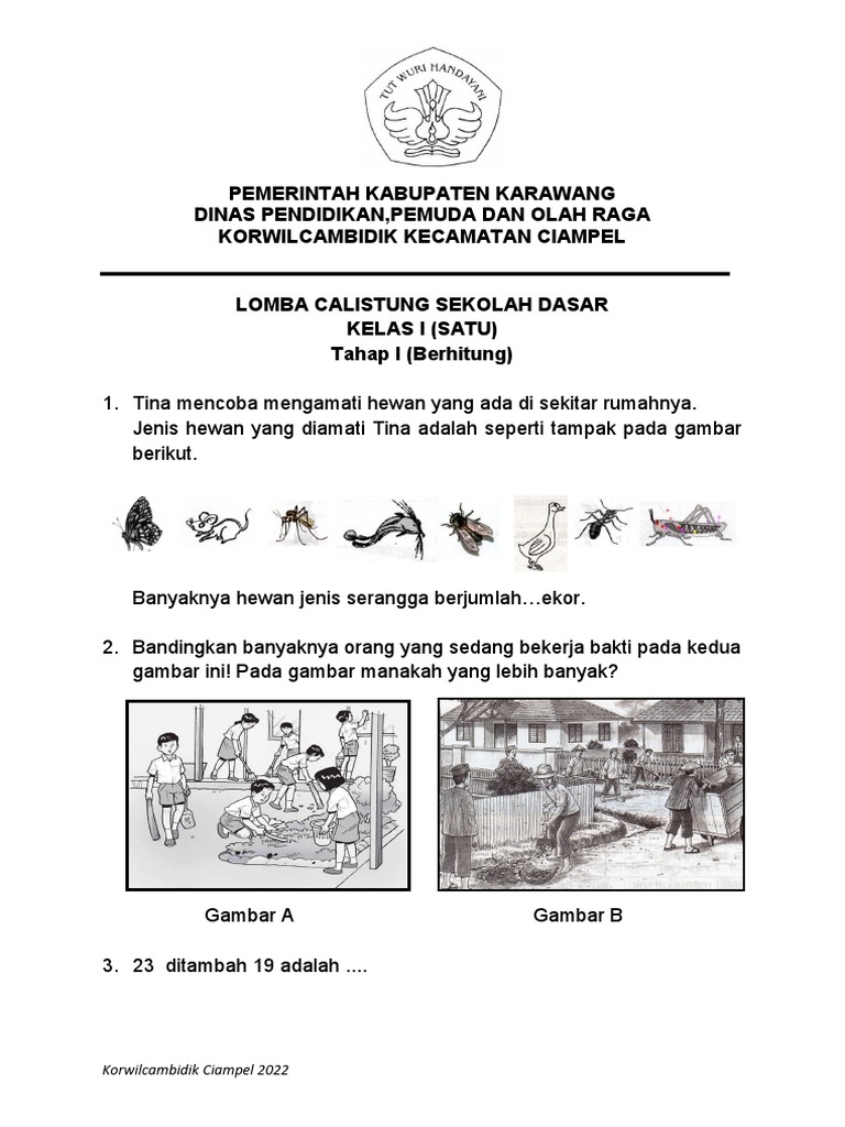 CALISTUNG KELAS I 1 Edit | PDF | Griya & Taman