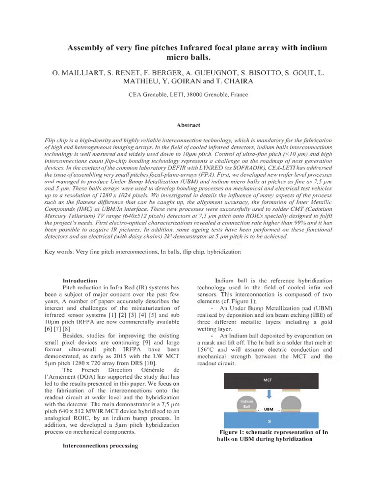Ultra-Fine Pitch IR Focal Plane Array Assembly | PDF | Semiconductors ...