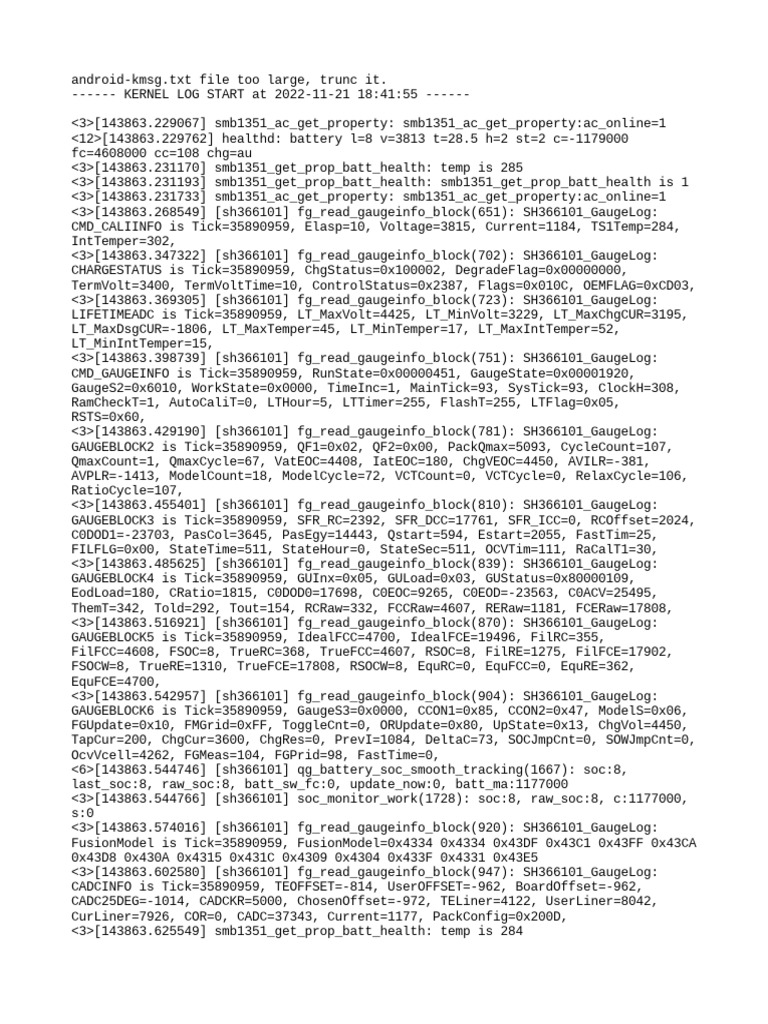 Android Kernel Log Analysis | PDF