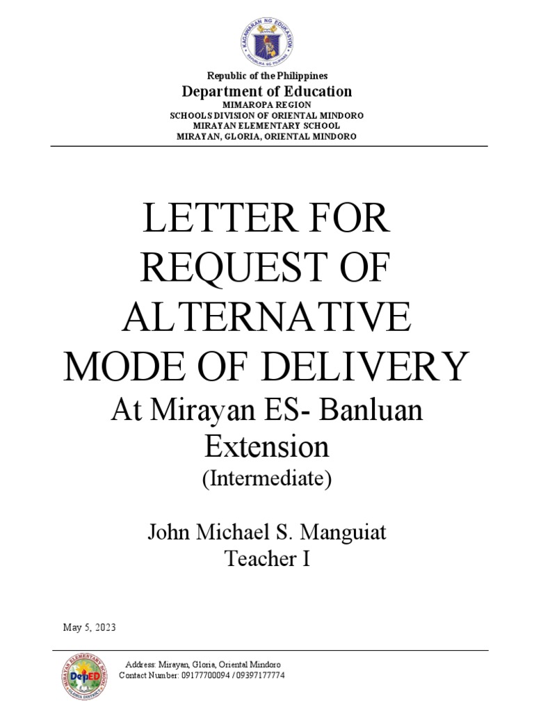 Letter of Request For ADM | PDF | Philippines