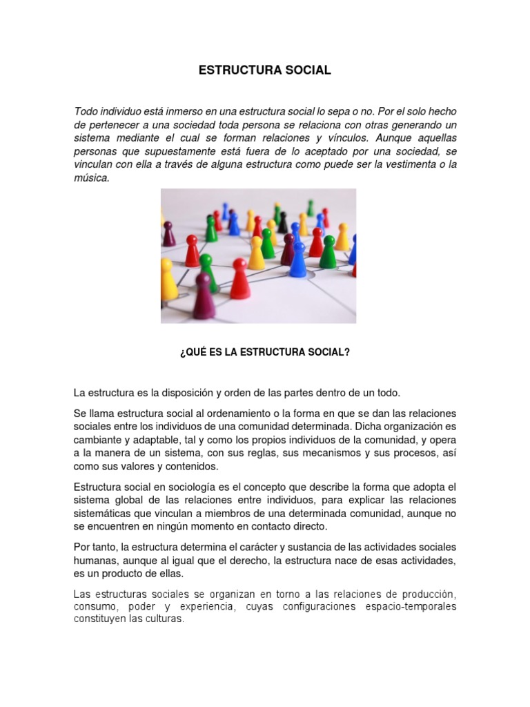 Estructura Social | PDF | Sociedad | Estructura social