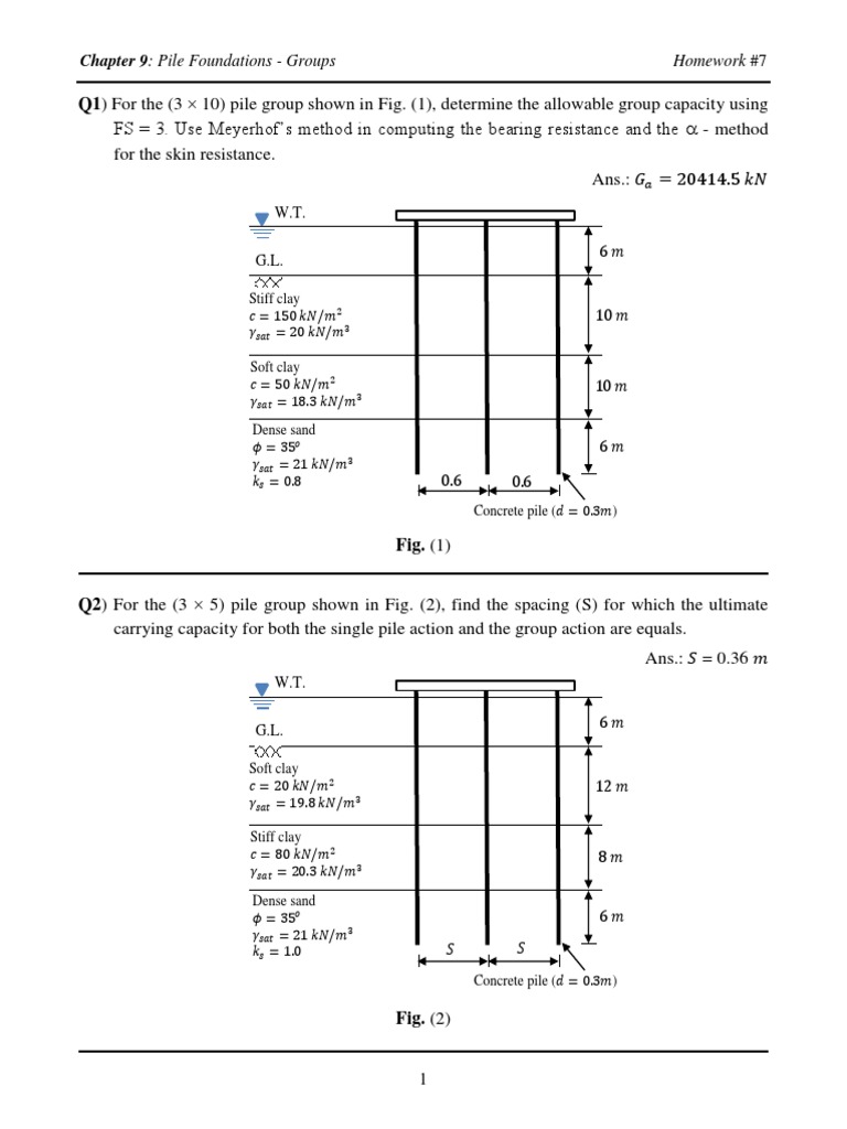 Pile Foundations Group Capacity Analysis | PDF