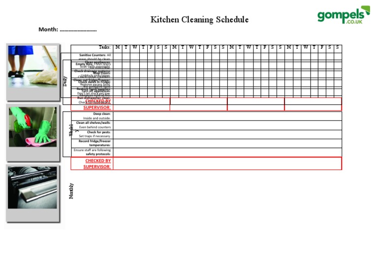 Kitchen Cleaning Schedule | PDF