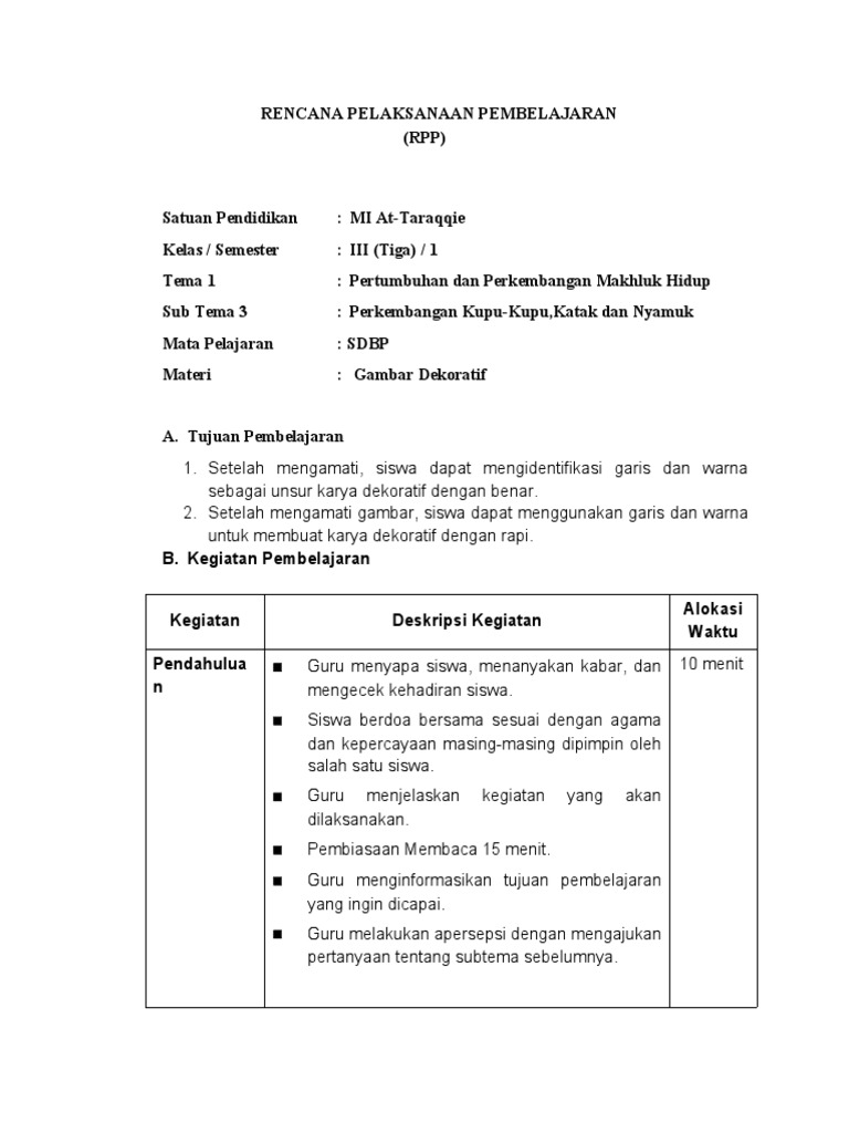 RPP SBDP Sub 3 Otw | PDF