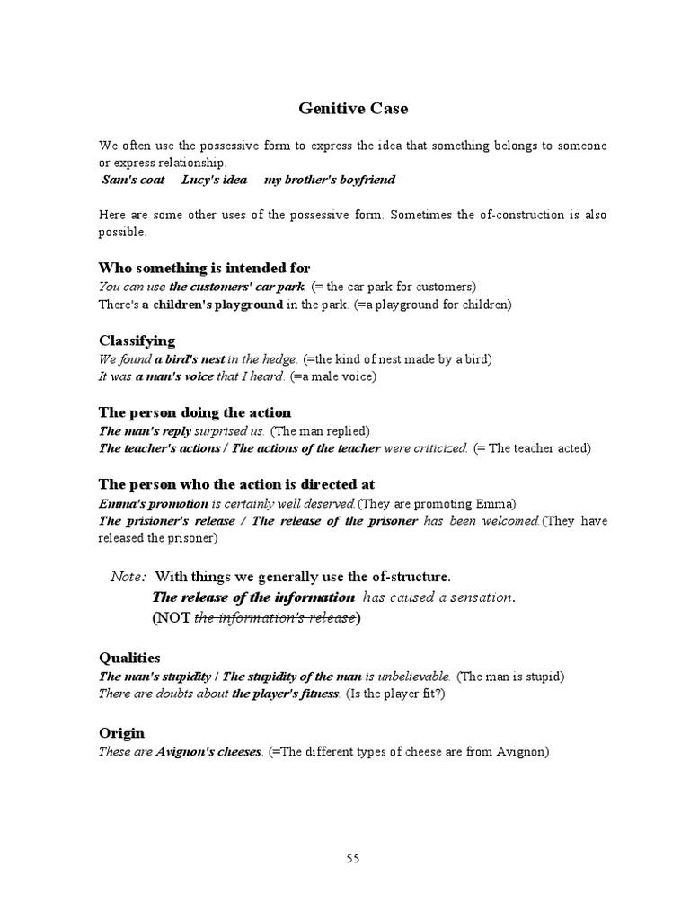 Understanding the Genitive Case | PDF | Cost Of Living | Grammar