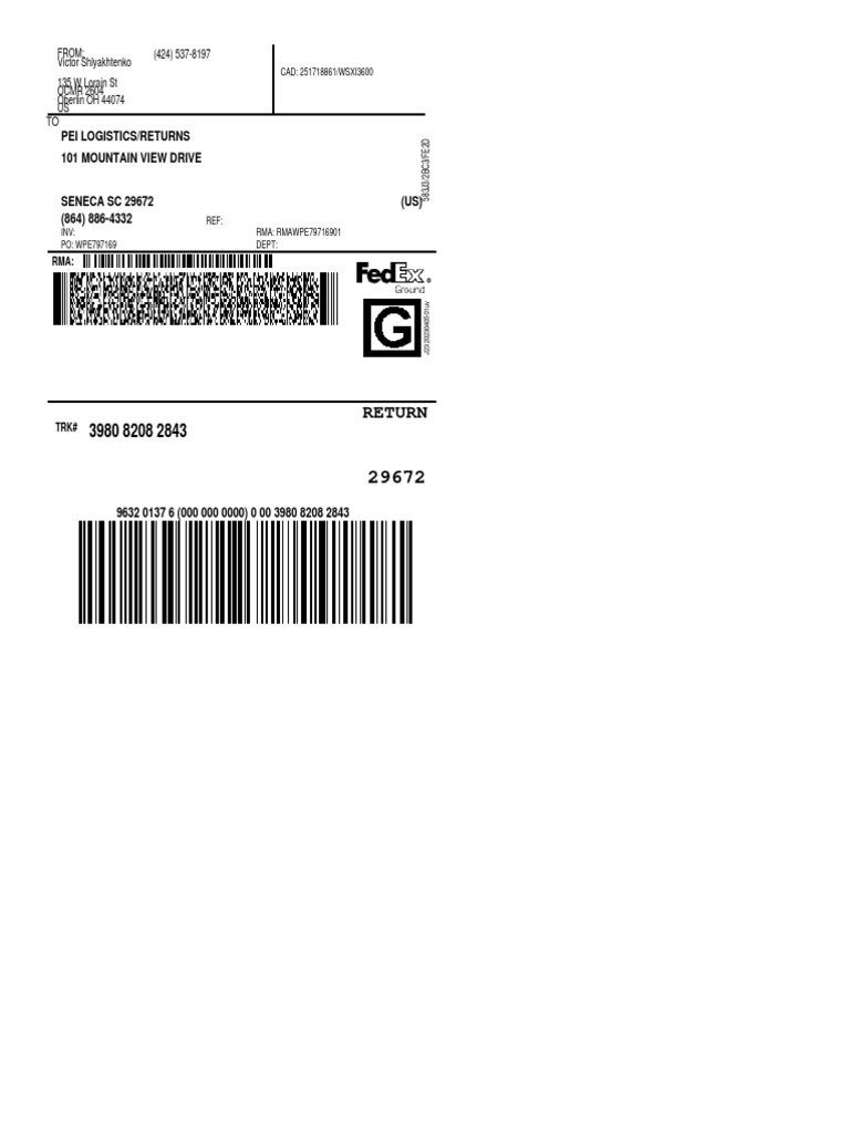 Return Authorization Details for WPE797169 | PDF | Technology & Engineering