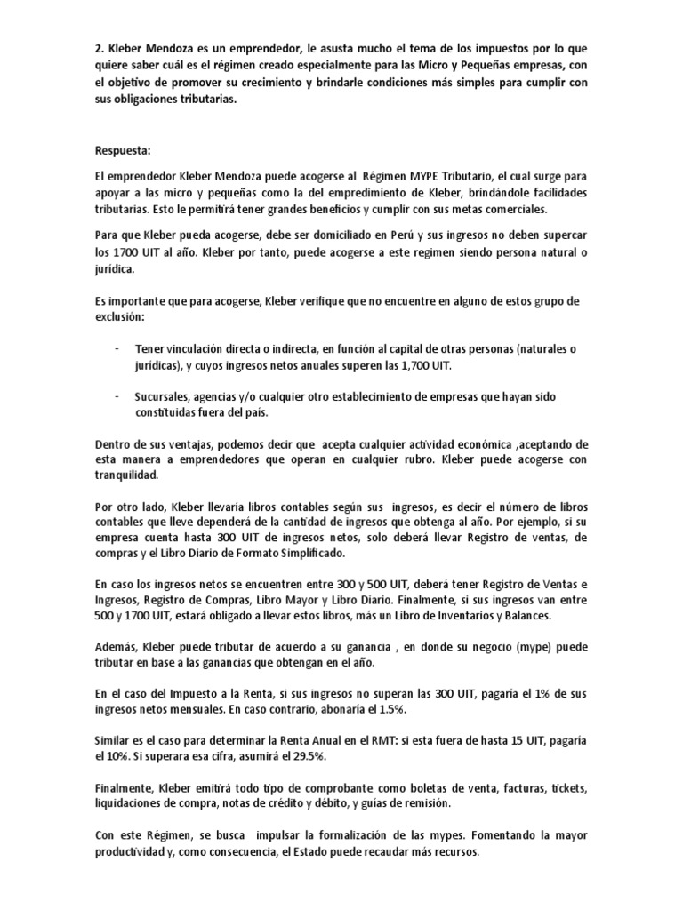 Legislación - Respuesta No 2 | PDF | Pequeñas y medianas empresas | Impuestos