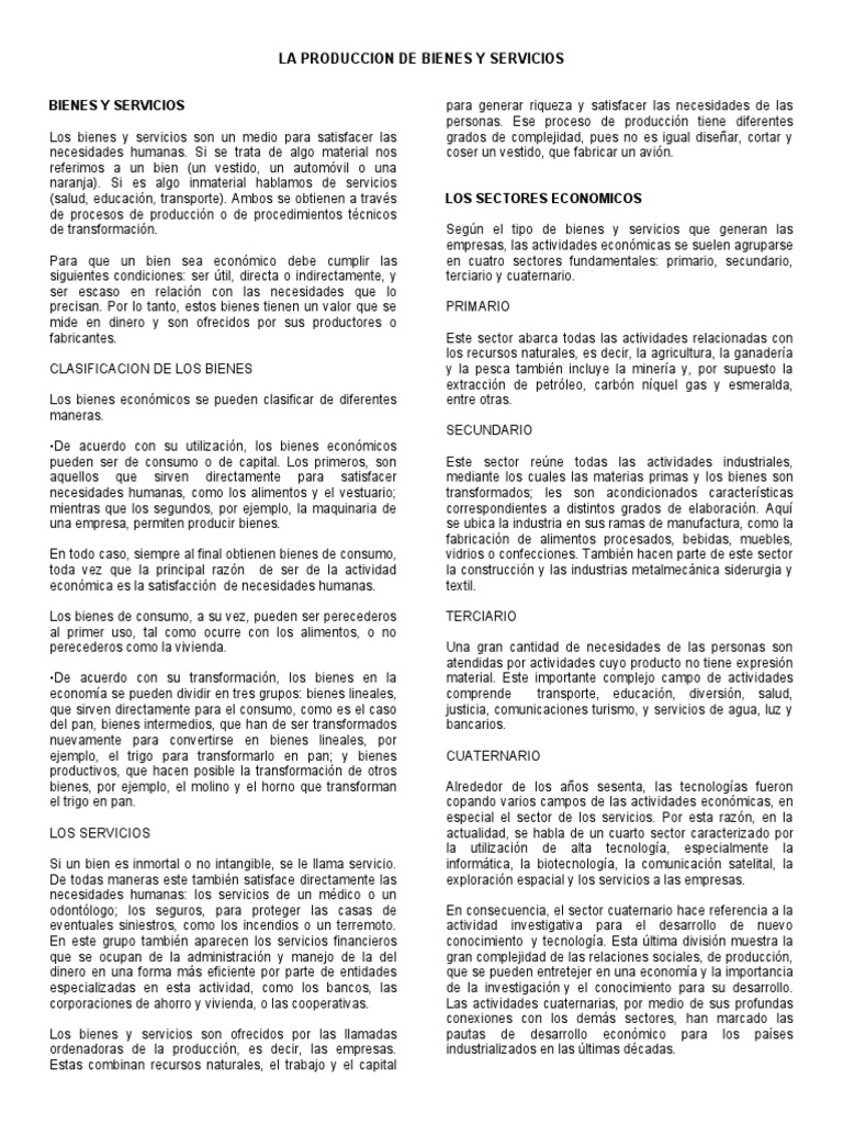 Unidad 2. La Producción De Bienes Y Servicios – BLGQMG
