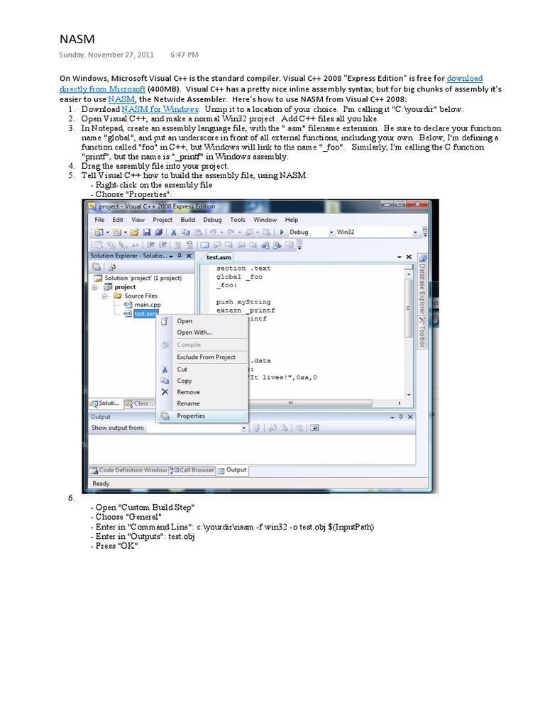 NasM On Windows | PDF | Computer File | Library (Computing)