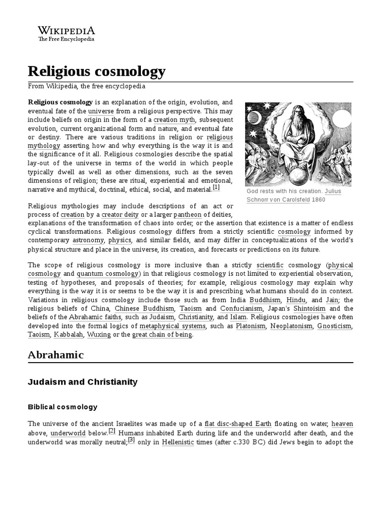 Religious Cosmology | PDF | Metaphysics | Mythology