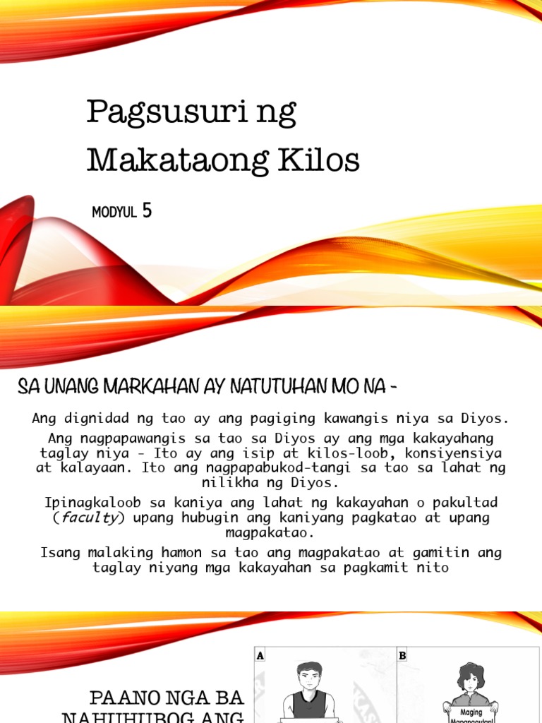 ESP 10 Aralin 5 Makataong Kilos Lecture | PDF