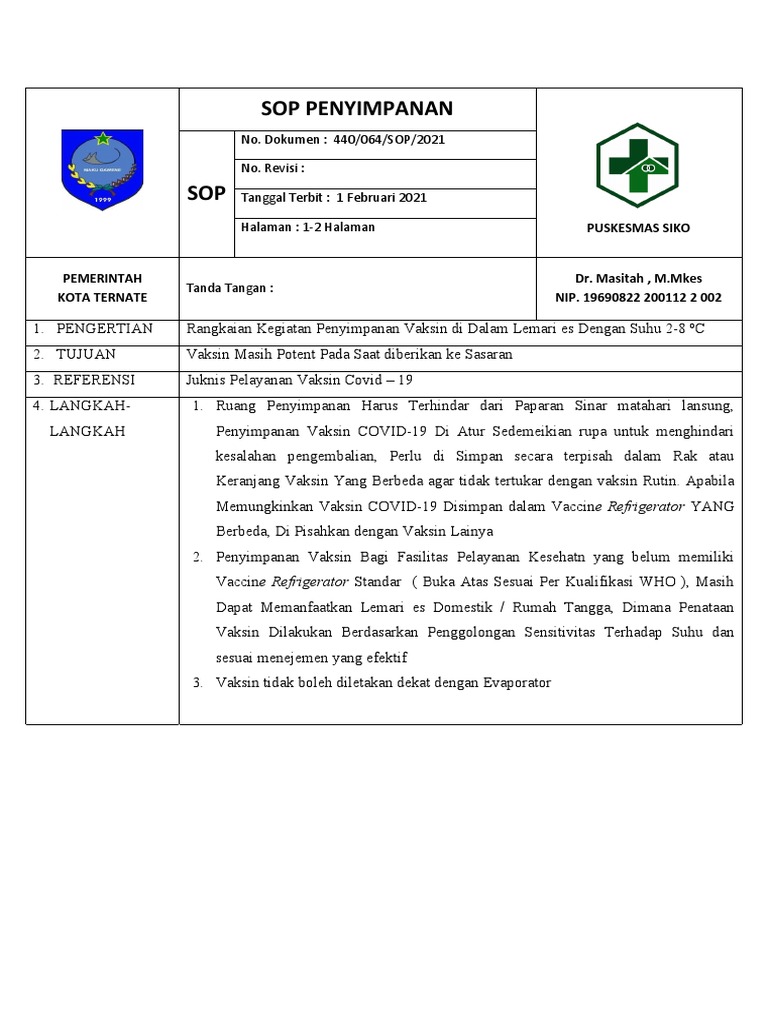 Sop Penyimpanan | PDF
