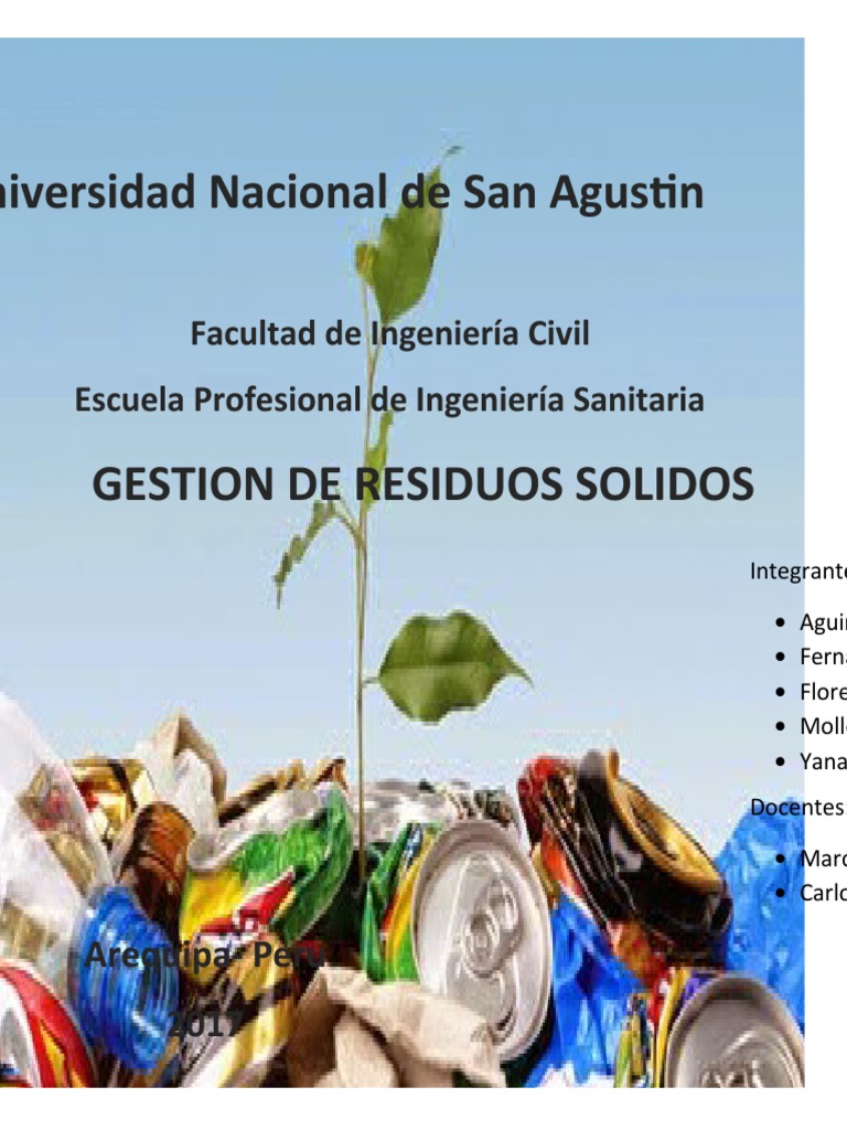 Gestion de Residuos Solidos | PDF | Residuos | Vertedero