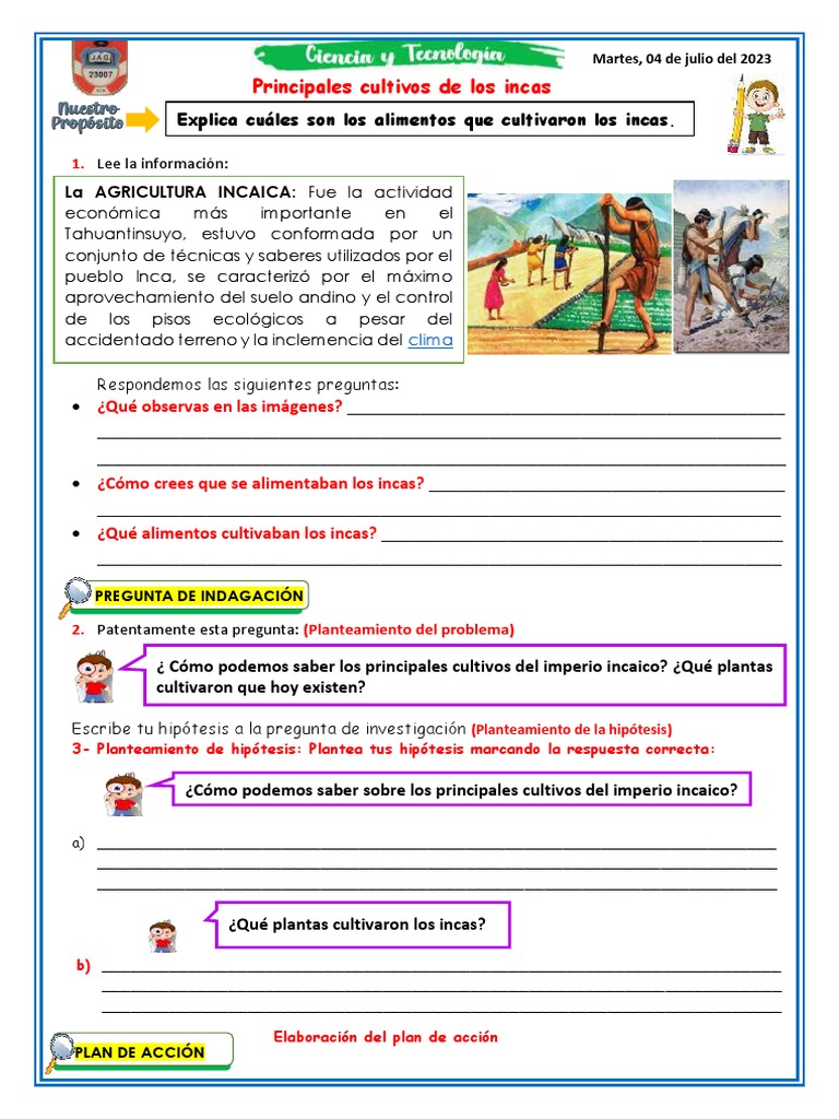 Cyt Ficha Principales Cultivos de Los Incas | PDF | Imperio Inca ...
