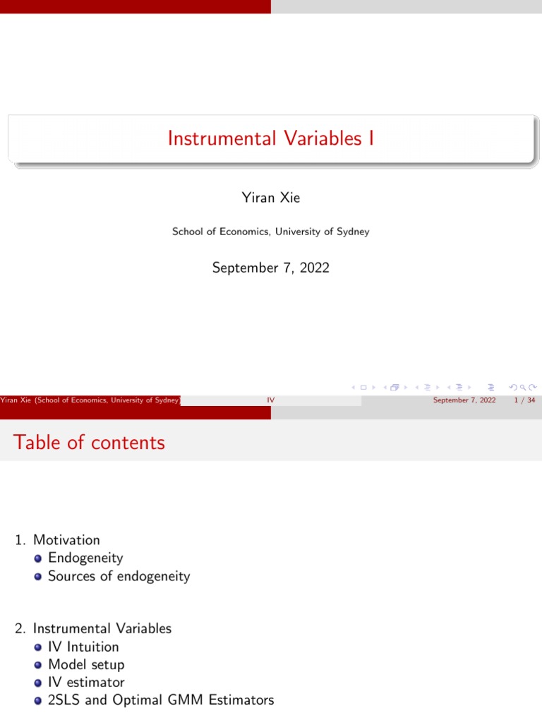 wk06 IV | Download Free PDF | Endogeneity (Econometrics) | Ordinary Least Squares