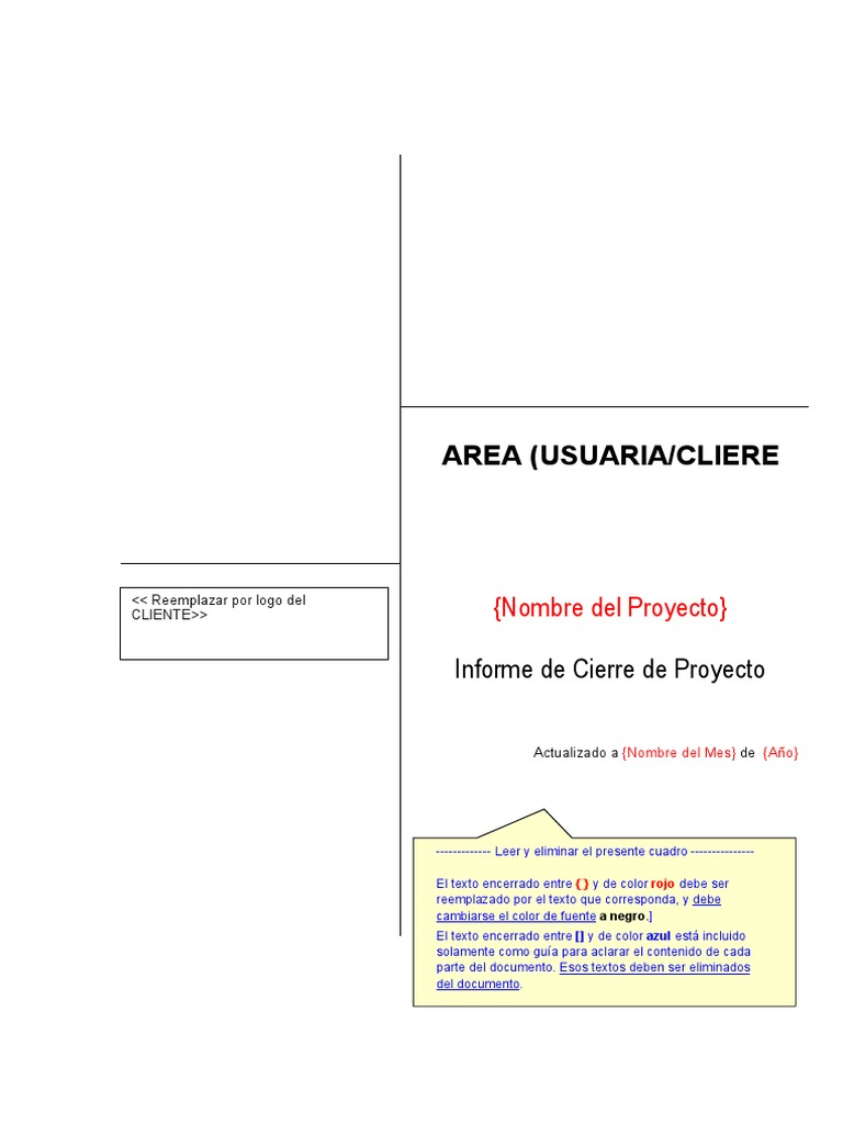 05 Plantilla - de - Informe - de - Cierre - de - Proyecto | PDF