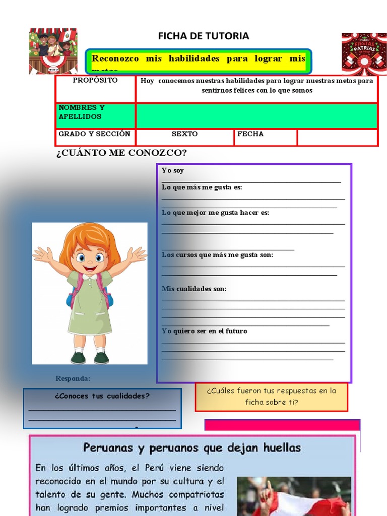 6to - FICHA DIA 04 - TUTORIA - Reconozco Mis Habilidades para Lograr ...