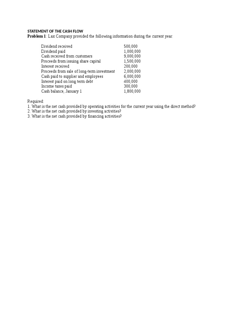 Aac M 2 Cash Flow Prob Answer 1 5 | PDF | Dividend | Investing