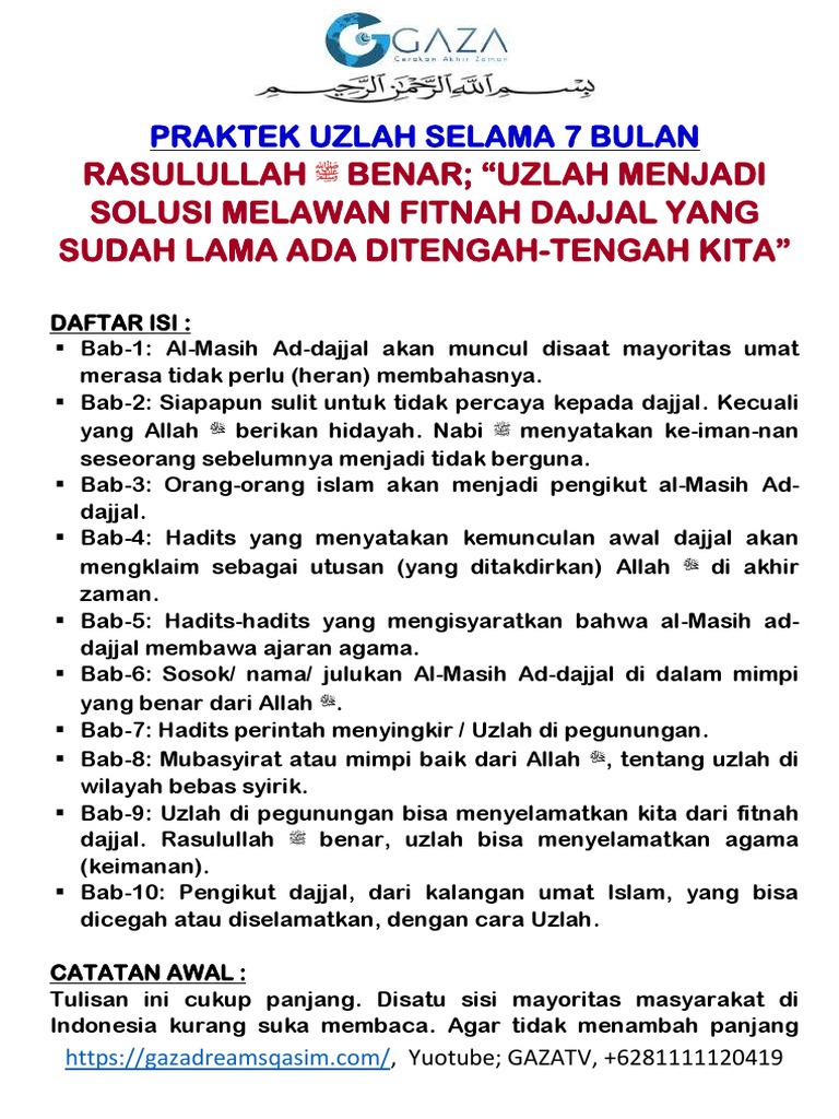 Tanah Uzlah Dan Dajjal | PDF | Agama & Spiritualitas