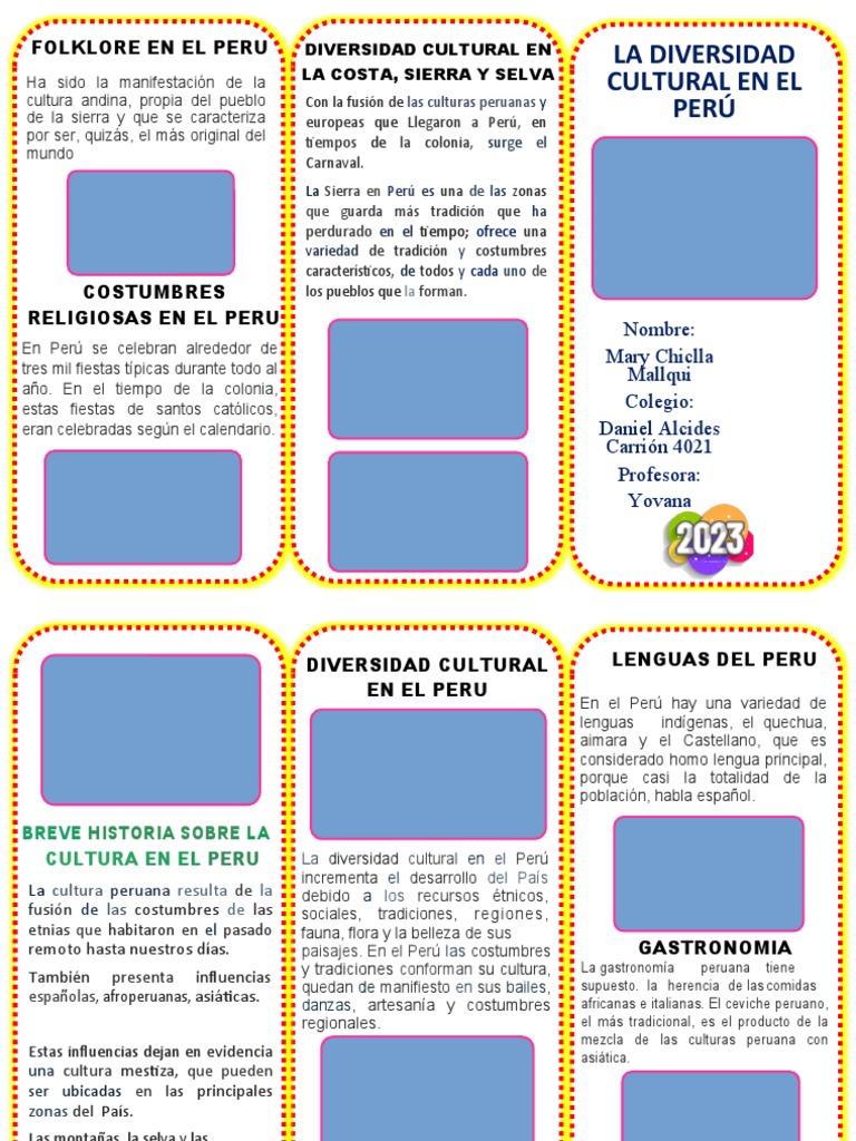 Triptico de Diversidadcultural | PDF | Perú | Pueblo latinoamericano