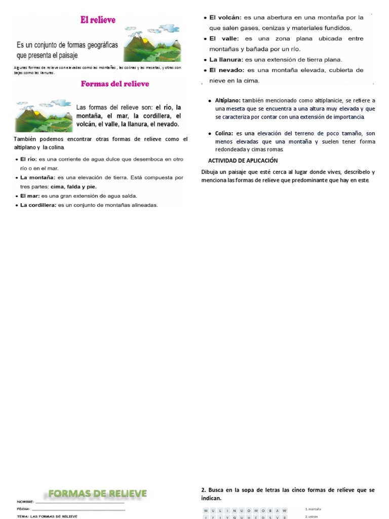 El Relieve y Sus Formas | PDF