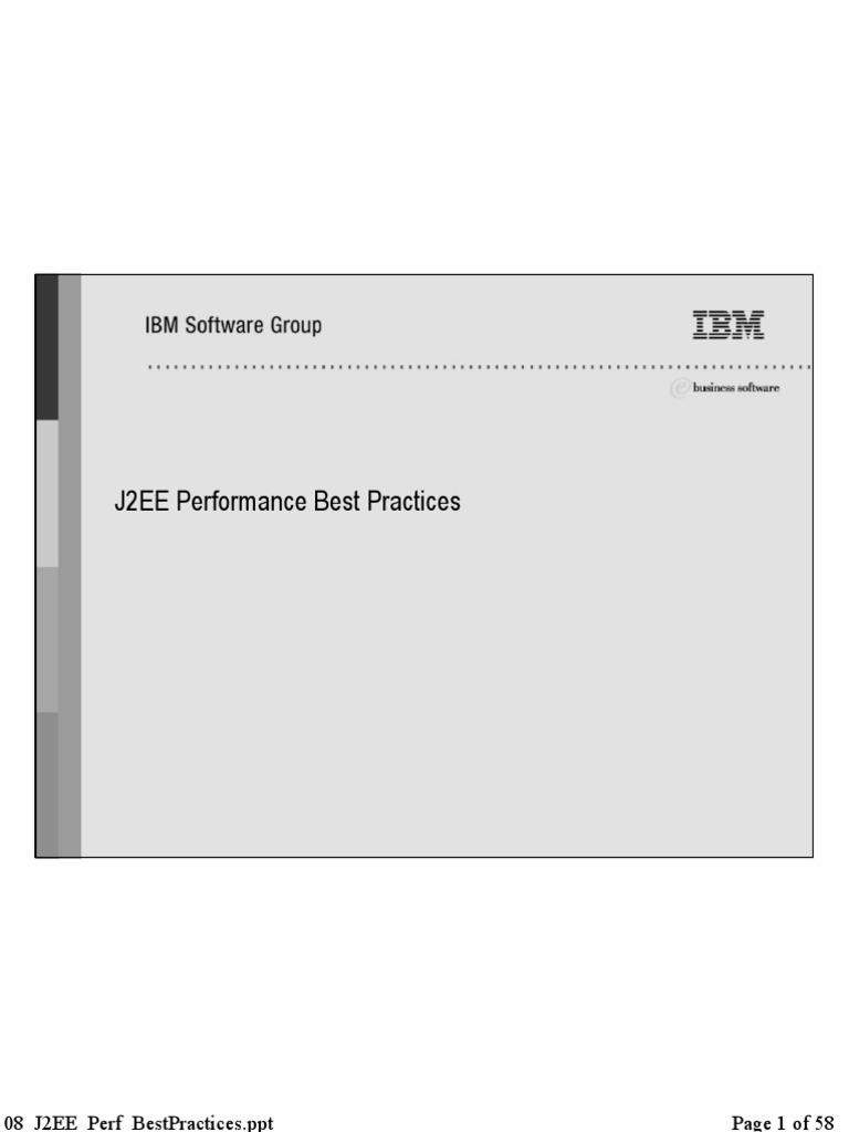 08 J2EE Perf Best Practices | PDF | Enterprise Java Beans | Java Server Pages