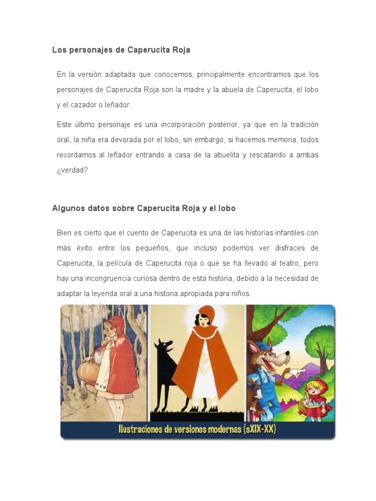 Los Personajes de Caperucita Roja | PDF