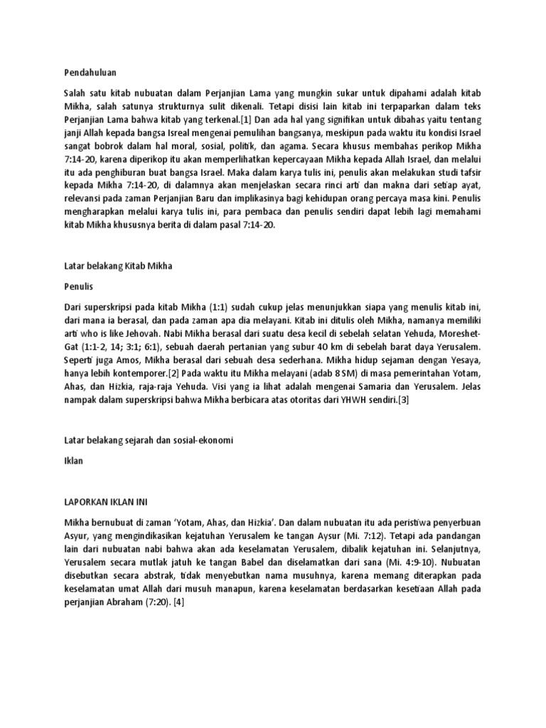 Tafsiran Mikha | PDF