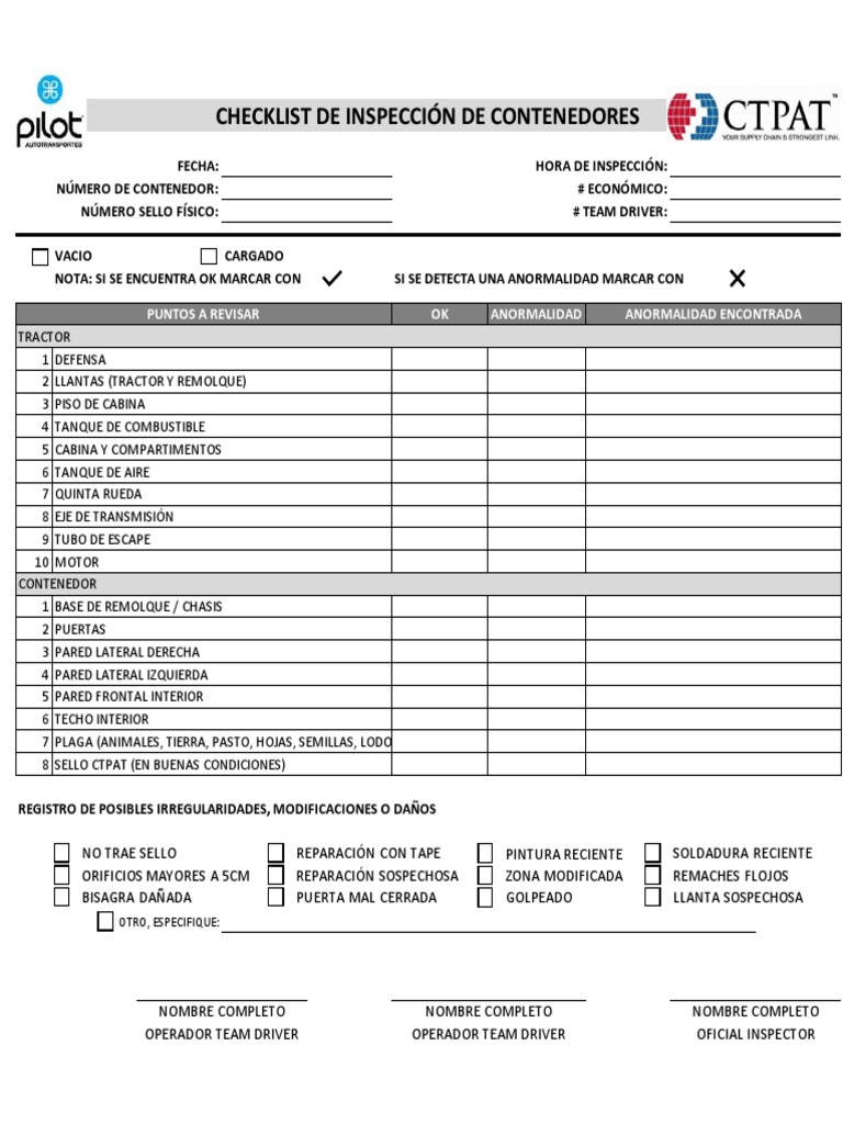 Checklist Ctpat | PDF