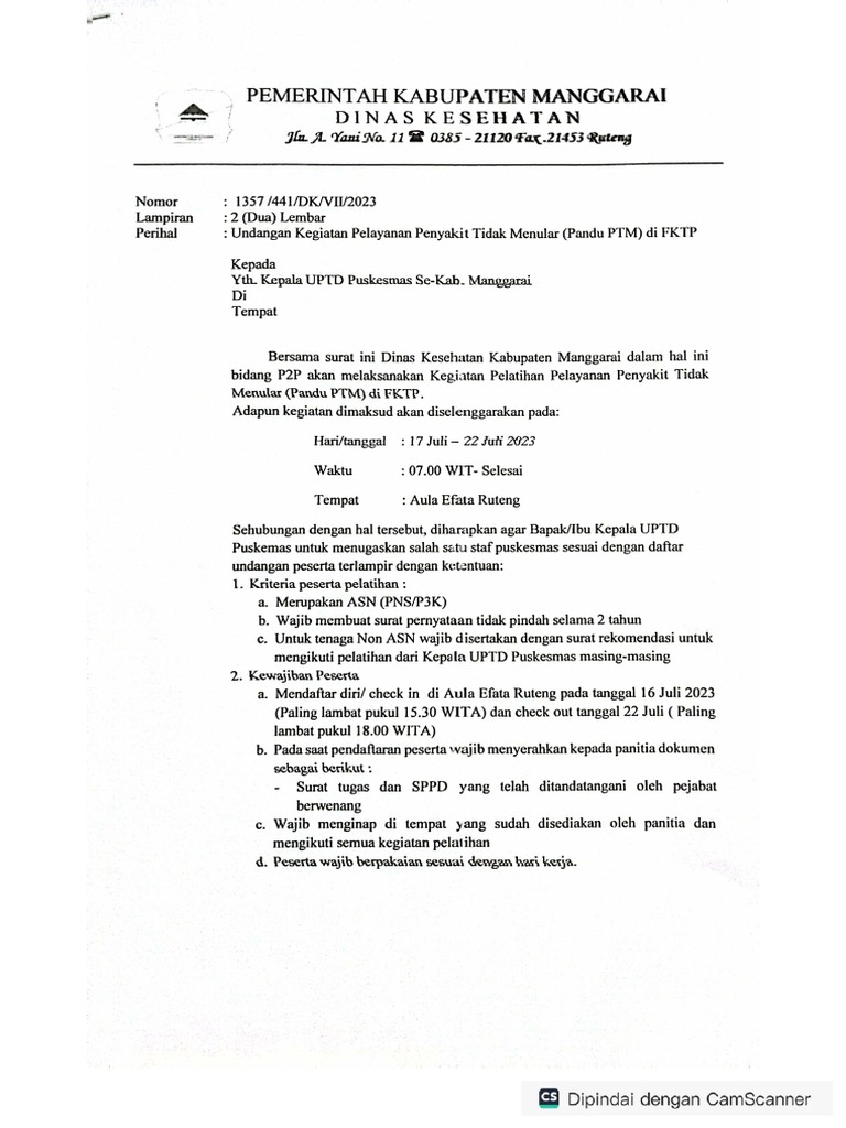 Undangan Pelatihan Pandu PTM | PDF