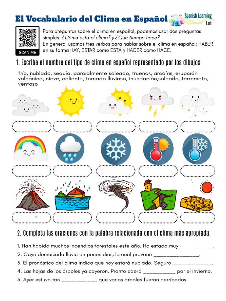 the-weather-in-Spanish-pdf-worksheet-with-answers | PDF